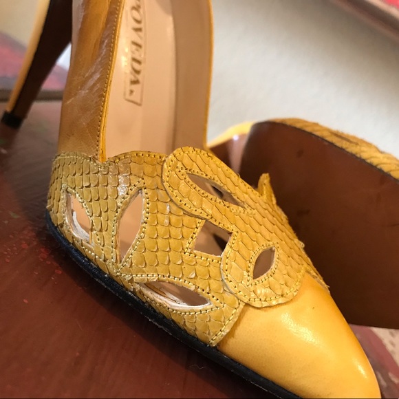 Elias Poveda | Shoes | Yellow Butterfly Cutout Heels | Poshmark